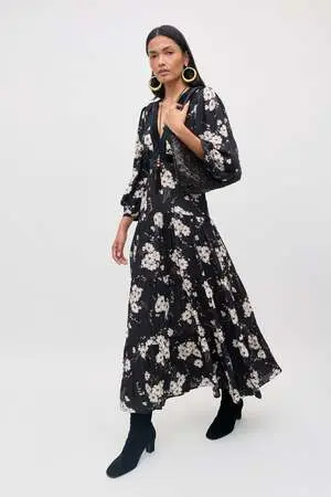 Rixo Marlene Daisy Field Regular - Black