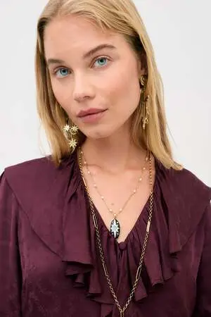 Rixo Tracye Floral Trail Jacquard Wine Regular