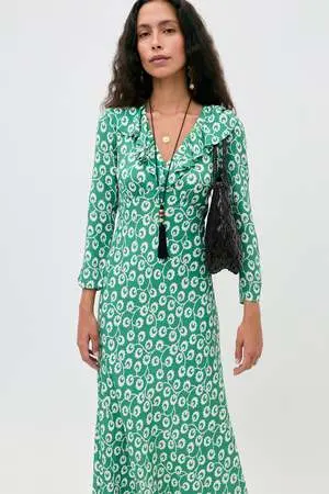 Rixo Delphine Floral Midi Dress