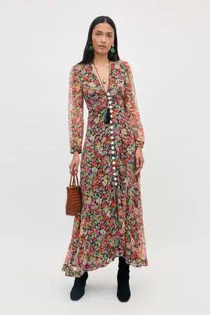 Rixo Avalyn Vintage Floral Maxi Dress