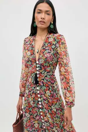 Rixo Avalyn Vintage Floral Maxi Dress