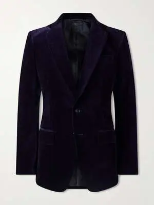 TOM FORD Atticus Slim-fit Cotton-blend Velvet Blazer