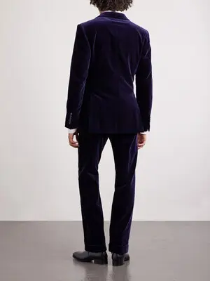 TOM FORD Atticus Slim-fit Cotton-blend Velvet Suit Jacket - Purple