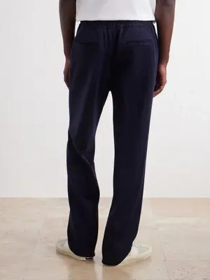 Brioni Wool Sweatpants With Leather Trim