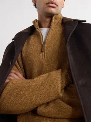 Sease Cashmere Half-zip Sweater - Yellow