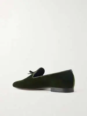 TOM FORD Scott Bow-detailed Velvet Loafers