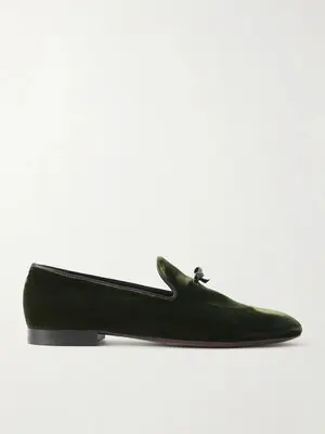 TOM FORD Velvet Loafers With Bow Detailing - Green