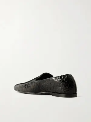 TOTEME Soft Croc-effect Leather Loafers