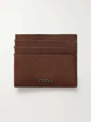 Zegna Leather Cardholder - Brown