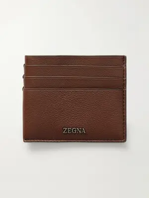 Zegna Leather Cardholder - Brown