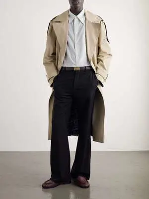 Bottega Veneta Logo-embroidered Striped Cotton-poplin Shirt