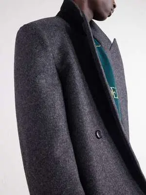 JW Anderson Double-breasted Brushed Wool Coat