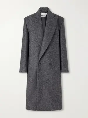 JW Anderson Double-breasted Brushed Wool Coat - Gray