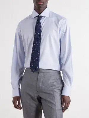 Zegna Cotton-blend Twill Shirt - Blue