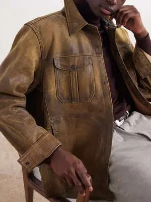 Ralph Lauren Distressed Leather Jacket