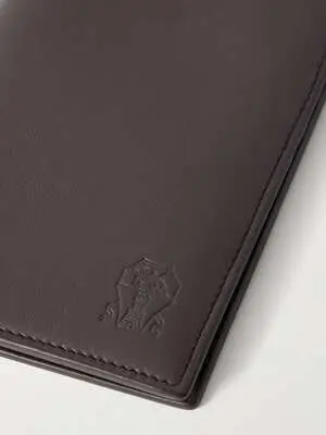 Brunello Cucinelli Logo-debossed Leather Passport Holder