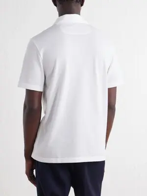 Brioni Cotton-piqué Polo Shirt - White