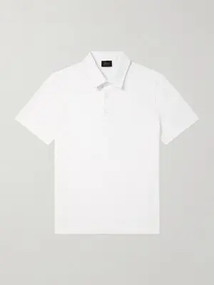 Brioni Cotton-piqué Polo Shirt - White
