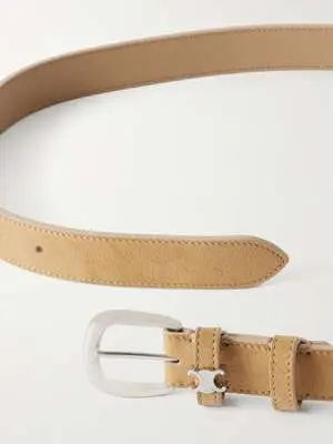 Celine 2.5cm Triomphe-embellished Nubuck Belt