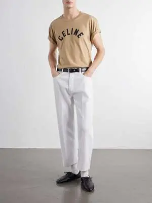 Celine Logo-print Cotton-jersey T-shirt