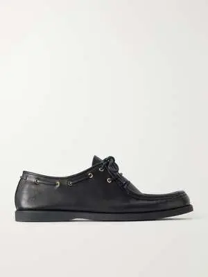 Celine Derby 05 Textured-leather Boat Shoes