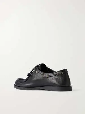 Celine Derby 05 Textured-leather Boat Shoes