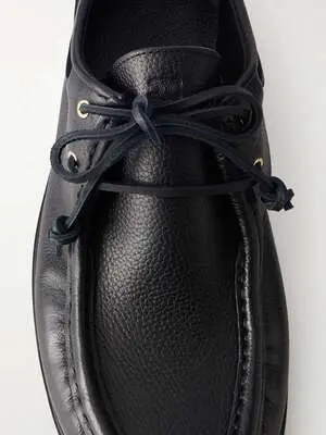 Celine Derby 05 Textured-leather Boat Shoes