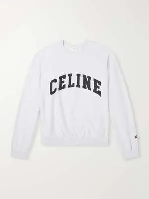 Celine Logo-print Cotton-jersey Sweatshirt
