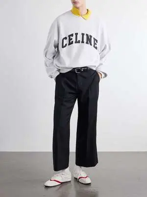 Celine Logo-print Cotton-jersey Sweatshirt