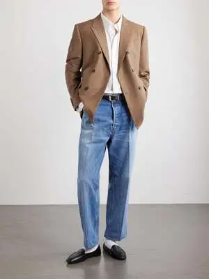 Celine Double-breasted Mohair And Wool-blend Hopsack Blazer