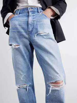 Celine Slim-fit Distressed Jeans
