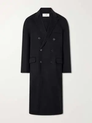 Celine Double-breasted Cashmere Coat - Black
