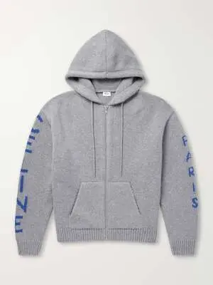 Celine Wool Zip-up Hooded Cardigan - Gray