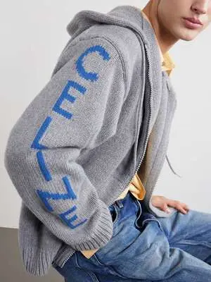 Celine Wool Zip-up Hooded Cardigan