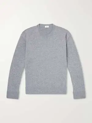Celine Ribbed Cashmere Sweater With Suede Elbow Patches