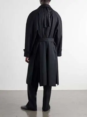 Celine Belted Wool-gabardine Trench Coat
