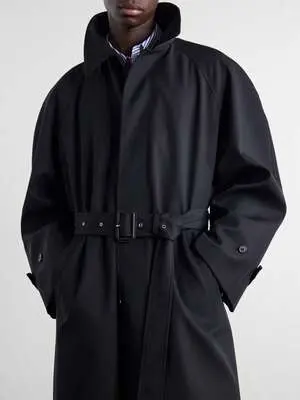 Celine Belted Wool-gabardine Trench Coat