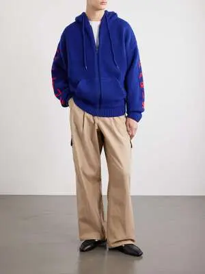 Celine Knitted Wool Hooded Zip-up Cardigan