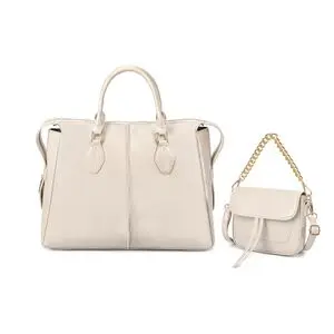 MKF COLLECTION - J'OMOR Neutrals Yareli Tote Bag With Mini Bag- Two-piece Set - Beige
