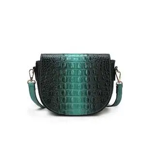 MKF COLLECTION - J'OMOR Amalia Croc-embossed Crossbody Bag - Green