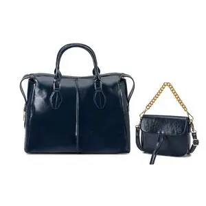 MKF COLLECTION - J'OMOR Yareli Tote Bag With Mini Bag- Two-piece Set Navy - Blue