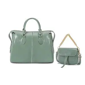 MKF COLLECTION - J'OMOR Yareli Tote Bag With Mini Bag- 2-piece Set Sage - Green