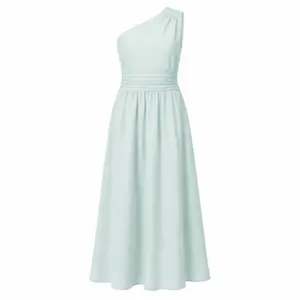EXQUISE Burk Elastic Waist Linen Blend Midi Dress