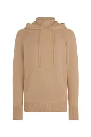 LA GRANNI Knitted Rollneck Hoodie Beige