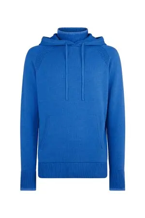 LA GRANNI Knitted Roll Neck Hoodie Light - Blue
