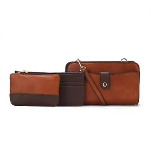 MKF COLLECTION - J'OMOR Muriel Crossbody Bag & Card Holder Set - Brown