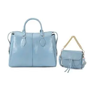 MKF COLLECTION - J'OMOR Yareli Tote Bag With Mini Bag- 2-piece Set Denim - Blue