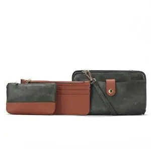 MKF COLLECTION - J'OMOR Muriel Crossbody Bag & Card Holder Set - Green