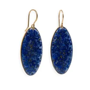 KATE KOEL Blue / Gold Royal Blue Lapis Oval Earrings