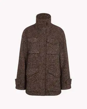 Serena Bute Tweed Funnel Neck Coat